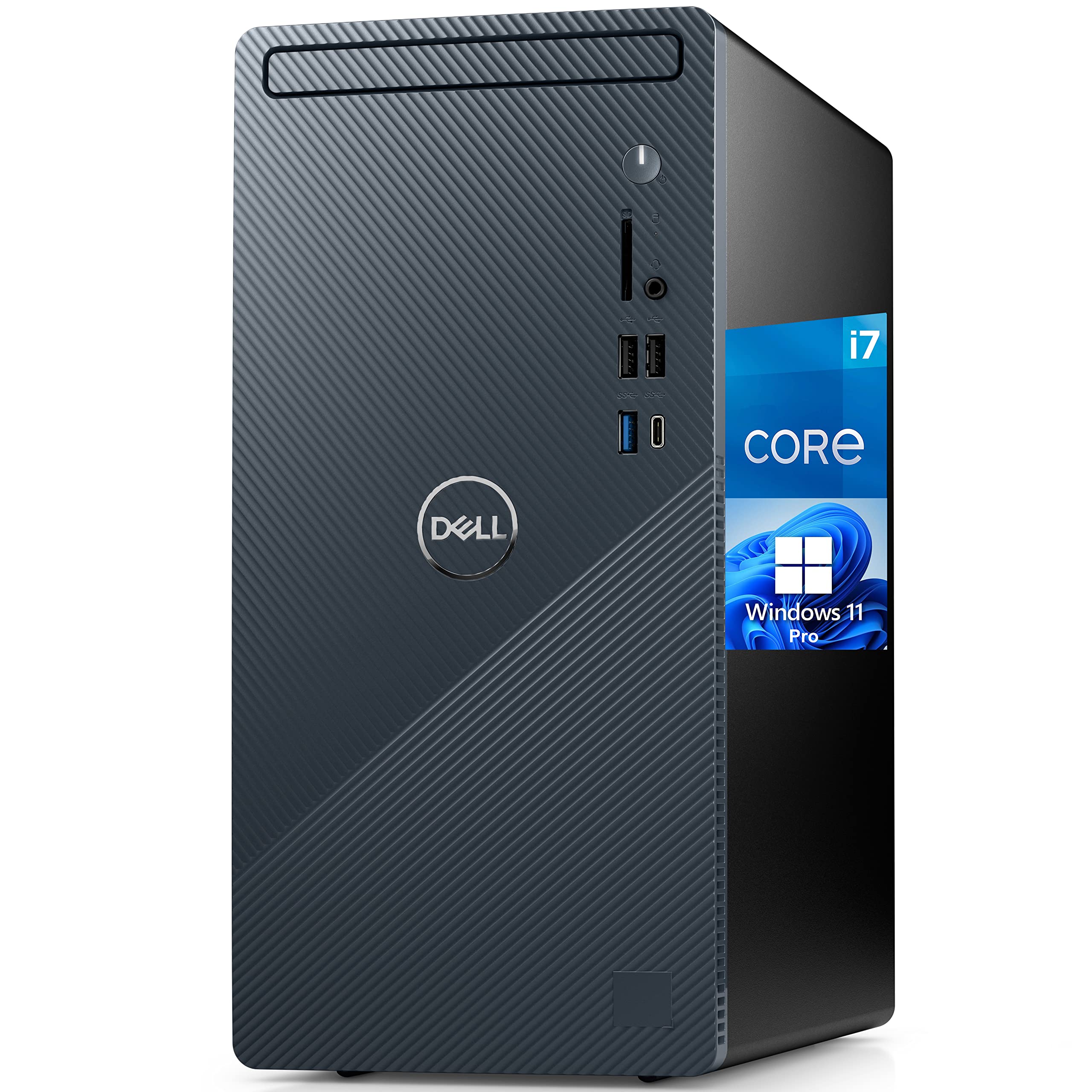 Dell Inspiron 3910 Mini-Tower Desktop Computer, Intel Core i7-12700, 32GB RAM, 2TB SSD NVMe + 1TB HDD, AX Wi-Fi, Bluetooth, SD Card Reader, HDMI, VGA - Windows 11 Pro (RENEWED)