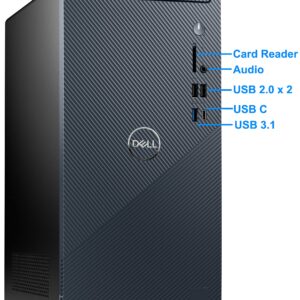 Dell Inspiron 3910 Mini-Tower Desktop Computer, Intel Core i7-12700, 32GB RAM, 2TB SSD NVMe + 1TB HDD, AX Wi-Fi, Bluetooth, SD Card Reader, HDMI, VGA - Windows 11 Pro (RENEWED)