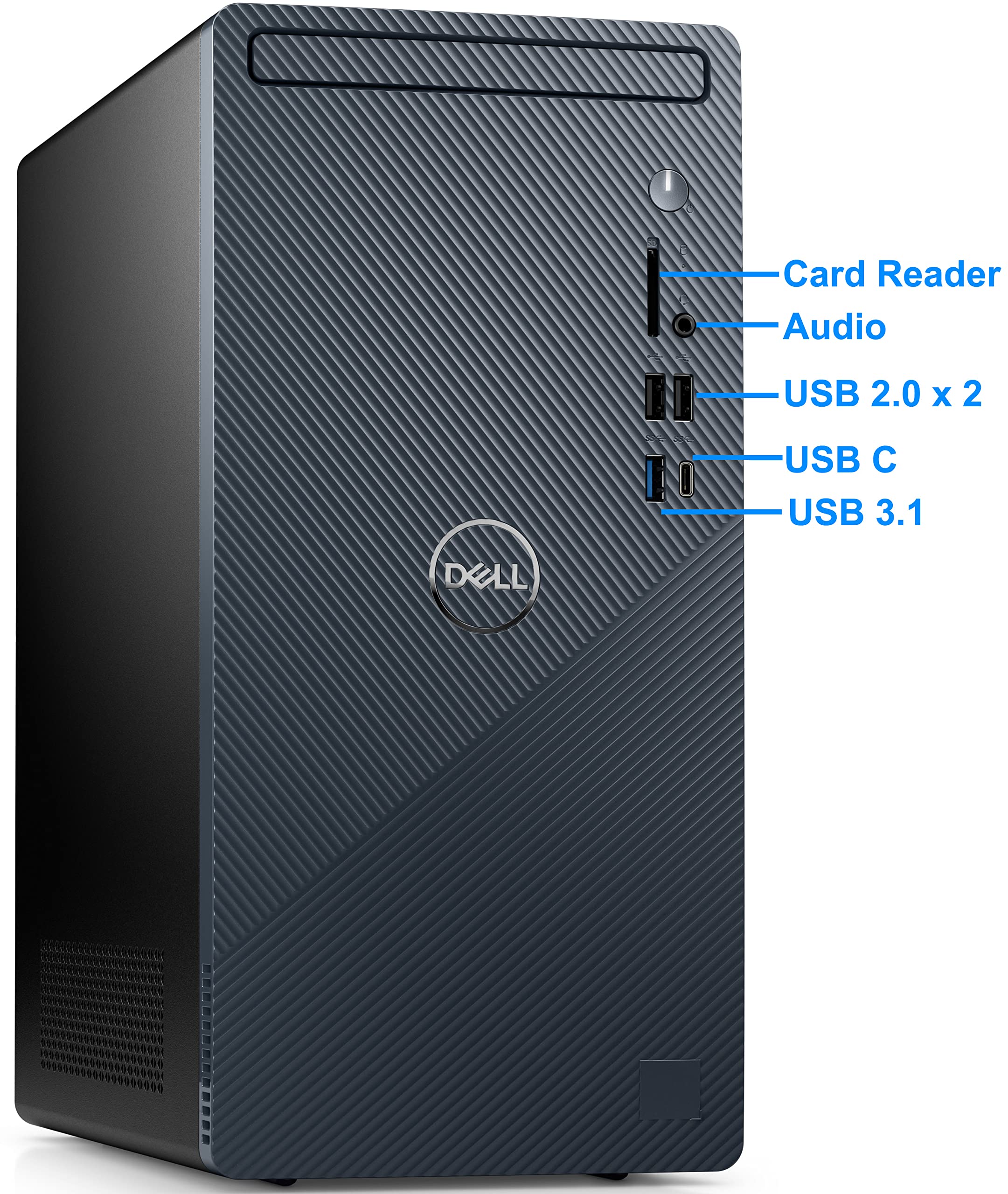 Dell Inspiron 3910 Mini-Tower Desktop Computer, Intel Core i7-12700, 32GB RAM, 2TB SSD NVMe + 1TB HDD, AX Wi-Fi, Bluetooth, SD Card Reader, HDMI, VGA - Windows 11 Pro (RENEWED)