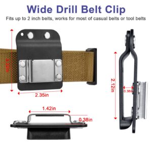 iGuerburn Drill Belt Holder & Tape Measure Holder Clip on 1.5"/1.75"/2" Tool Belt