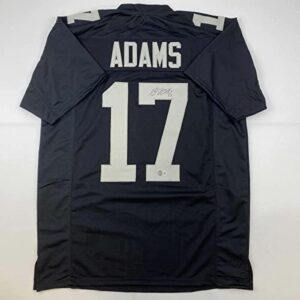 autographed/signed davante adams las vegas oakland black football jersey beckett bas coa #2