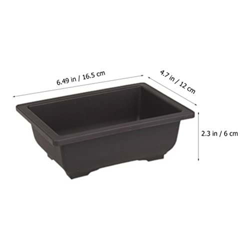 DOITOOL 5PCS Rectangular Bonsai Training Pot , 6.5 inch Plastic Bonsai Pot with Drainage Hole, Small Bonsai Planter Pot for Desktop Decoration Nursery, Garden, Balcony