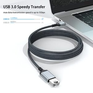 DteeDck USB Extension Cable 6.6ft 2 Pack, USB A Extension 3.0 Cord Braided Extender, USB to USB Extender Cable Male to Female 5Gbps Fast Data Transfer for USB Keyboard Mouse Flash Drive Hard Drive