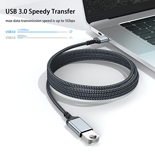 DteeDck USB Extension Cable 6.6ft 2 Pack, USB A Extension 3.0 Cord Braided Extender, USB to USB Extender Cable Male to Female 5Gbps Fast Data Transfer for USB Keyboard Mouse Flash Drive Hard Drive