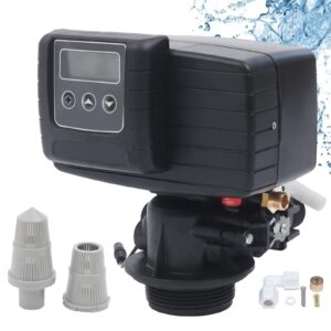 Water Softener Control Head,110V 3W Timer Water Softener Control Valve Backwash Head, 5600xstst Digital Control Valve Replacement Softener Valve For Filter Resin Tanks, Black