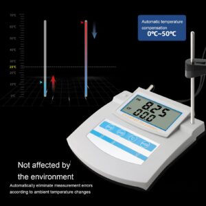 Water Quality Monitor, LCD Display, with High Precise PH, Temperature and EC Probe, 0°C to 50°C Auto Compensate Temperature, 6 in 1 PH ORP EC CF TDS Temperature Tester(USA)