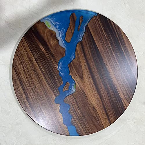 Round Coffee Table Pure Handmade Teak Wood Resin Furniture for Home Decor, Teak Resin Coffee Round Table, round kitchen table, for Home, Balcony, Office, Farmhouse and Living Room (CUSTOMIZED SIZE)