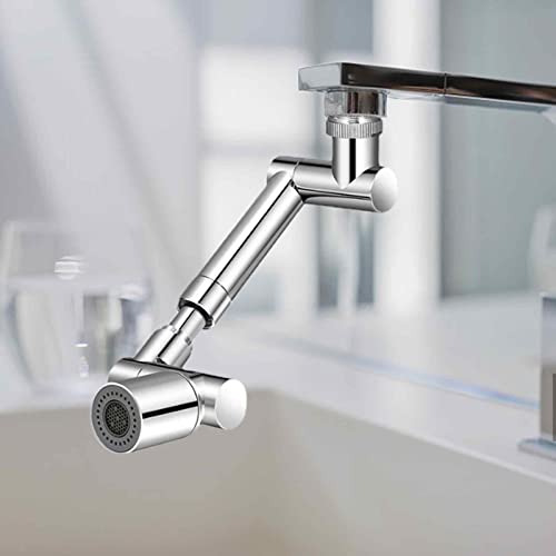 1440° Universal Rotating Faucet Extender for Bathroom, Large-Angle Rotating Robotic Arm Water Nozzle Faucet Adaptor,Rotatable Multifunctional Extension Faucet Splash Filter Kitchen Tap Extend