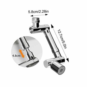 1440° Universal Rotating Faucet Extender for Bathroom, Large-Angle Rotating Robotic Arm Water Nozzle Faucet Adaptor,Rotatable Multifunctional Extension Faucet Splash Filter Kitchen Tap Extend