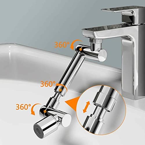 1440° Universal Rotating Faucet Extender for Bathroom, Large-Angle Rotating Robotic Arm Water Nozzle Faucet Adaptor,Rotatable Multifunctional Extension Faucet Splash Filter Kitchen Tap Extend