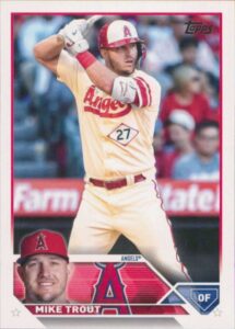 2023 topps #27 mike trout nm-mt los angeles angels baseball trading card