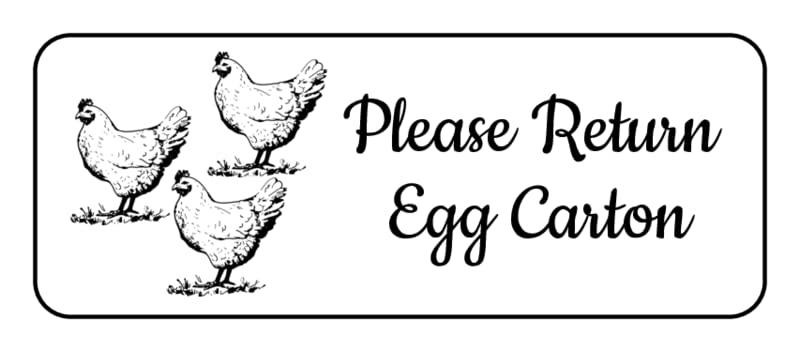 60 chicken egg carton labels, Please retrun egg carton, tags, stickers