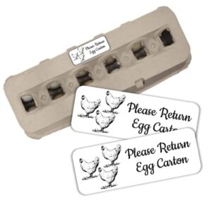 60 chicken egg carton labels, Please retrun egg carton, tags, stickers