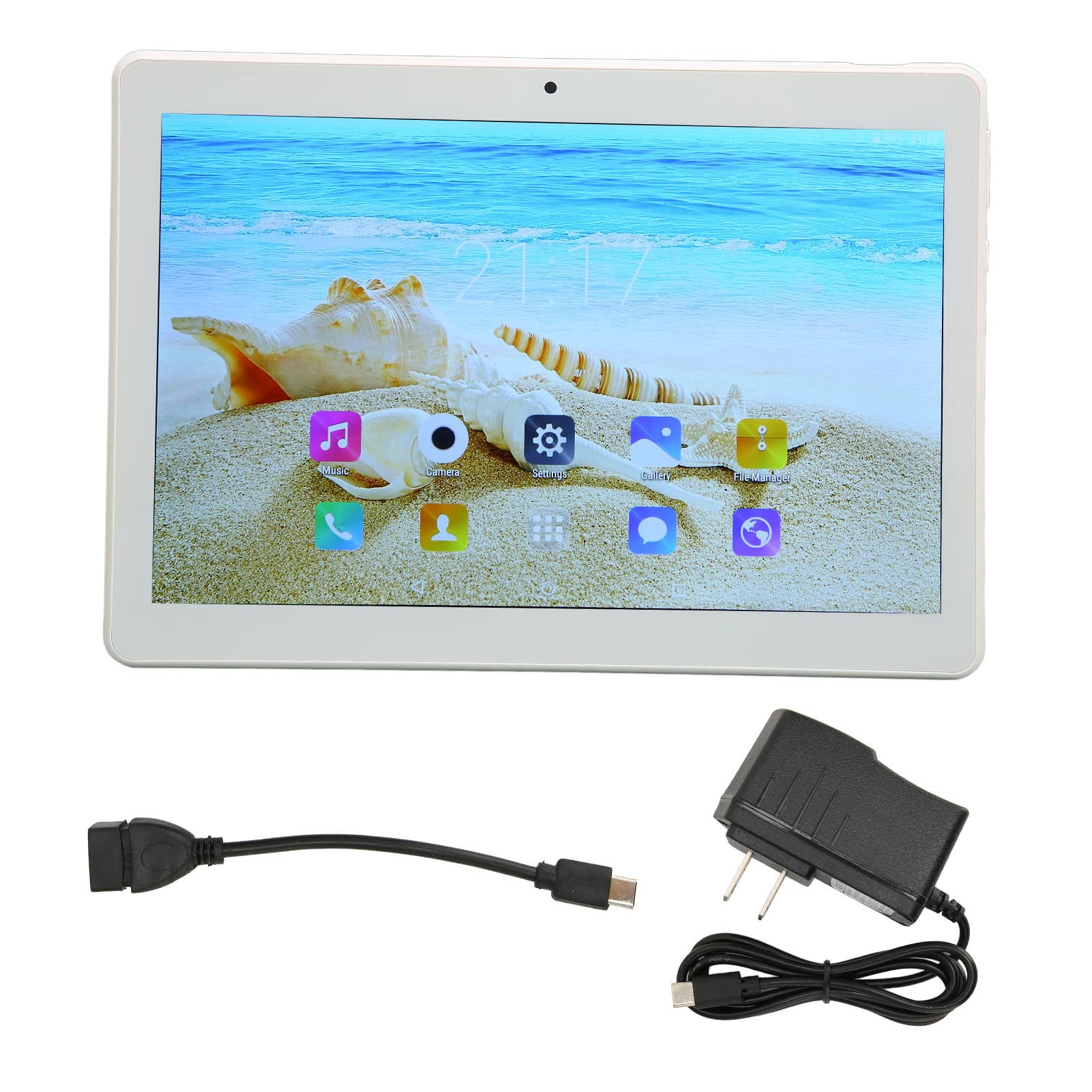 10.1 Inch Tablet, Front 500w Rear 1300w Gold 2.4G 5G WiFi 8800mAh Tablet PC for 11.0 for Painting (US Plug)