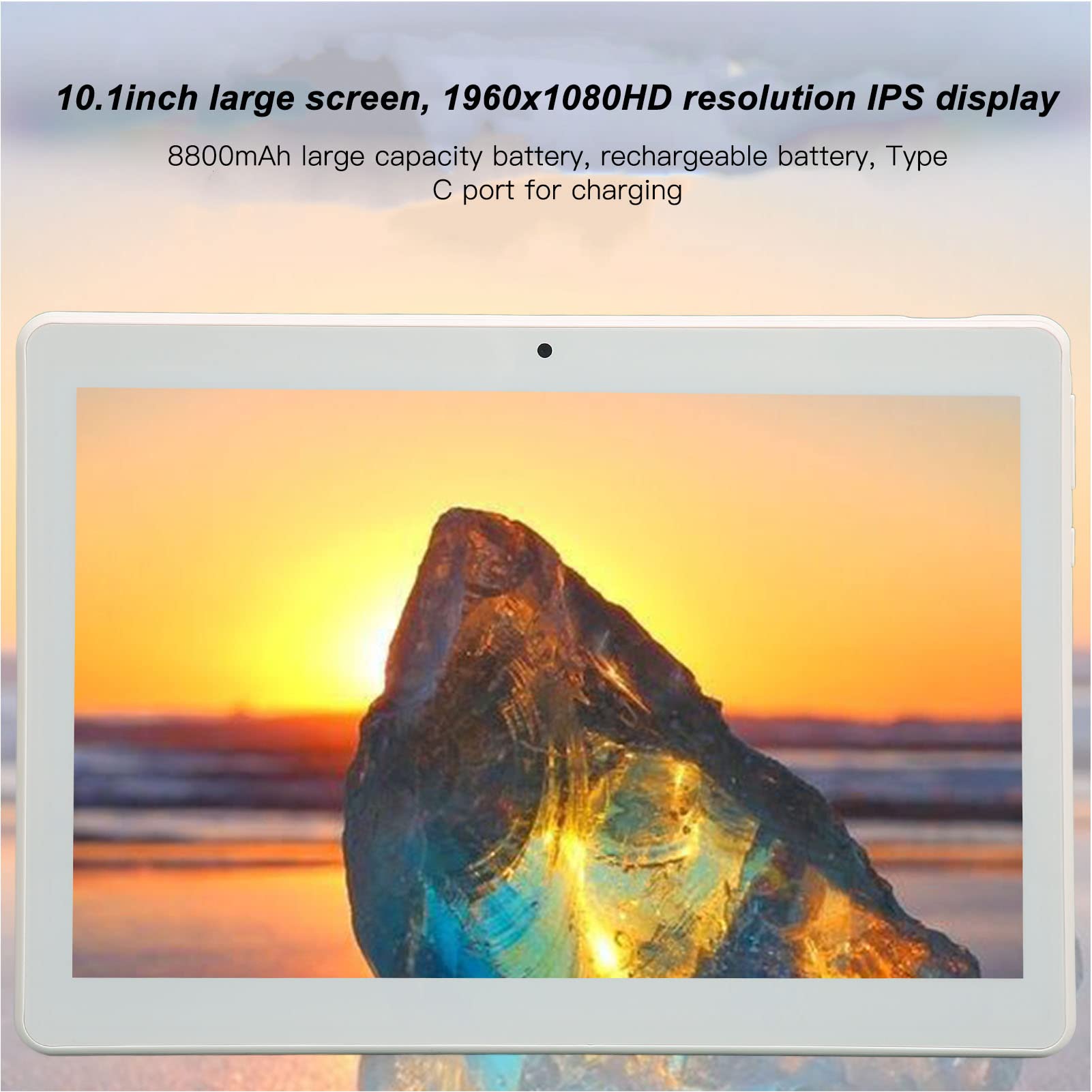 10.1 Inch Tablet, Tablet PC 10 Core 2.4G 5G WiFi 1960x1080 HD for 11.0 for Photography (US Plug)