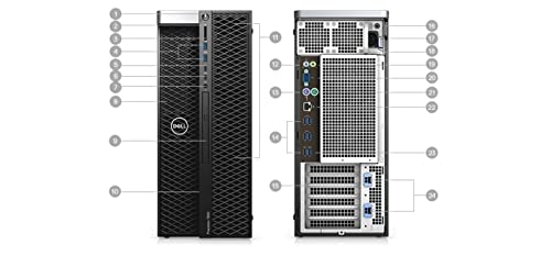 Dell Precision T7820 Workstation Desktop Computer Tower (2018) | Core Xeon Gold - 512GB SSD Hard Drive - 256GB RAM - RTX A4000 | 26 Cores @ 4 GHz - 8GB GDDR6 Win 11 Pro