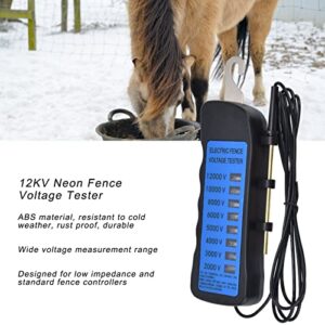 OKJHFD 12KV Neon Fence Voltage Tester Neon Fault Finder, Electric Fence Voltage Tester Professional Durable 2000 to 12000V 8 Neon Indicator Lights Waterproof Fence Tester for Farms,Home,Gardens