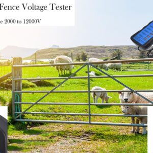 OKJHFD 12KV Neon Fence Voltage Tester Neon Fault Finder, Electric Fence Voltage Tester Professional Durable 2000 to 12000V 8 Neon Indicator Lights Waterproof Fence Tester for Farms,Home,Gardens