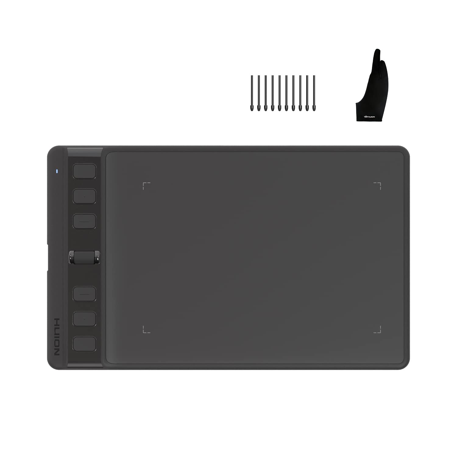 2023 HUION Inspiroy 2 Small Drawing Tablet (Black) and HUION Skeleton Artist Glove