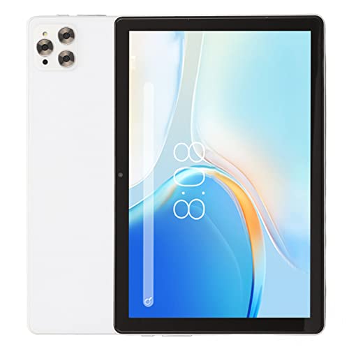 Gaming Tablet, Night Reading Mode 10 Inch Tablet 5MP Front 13MP Rear 100-240V 6GB 256GB for Study for Android 11 (White)