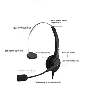 Tgoon Computer Headset, Ergonomic Noise Reduction Ultra Clear Call RJ9 Headset Adjustable Volume Control for Customer Service