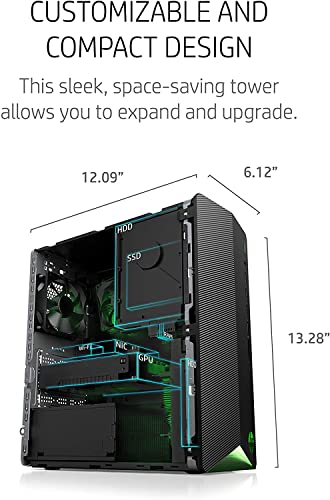 HP Newest Pavilion TG01 Gaming Desktop PC, Intel 6-Core i5-10400F Upto 4.3GHz, 8GB RAM, 1TB PCIe SSD, NVIDIA GeForce RTX 3060 12GB GDDR6, WiFi, Windows 11 Pro + Keyboard & Mouse, HDMI Cable