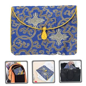 CIYODO 4pcs Book Bag Church Books Pencil Storage Chinese Brocade Purse Embroidery Silk Scriptures Wrap Bags Zen Book Wrap Cloth Books Organizer Book Bins Child Folk-custom Satin Envelope