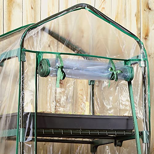 Miracle-Gro 23" x 17" x 57" All-Season 4-Tier Mini Grow House Outdoor or Backyard Easy Assembly Portable Greenhouse, Translucent