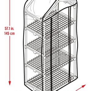 Miracle-Gro 23" x 17" x 57" All-Season 4-Tier Mini Grow House Outdoor or Backyard Easy Assembly Portable Greenhouse, Translucent