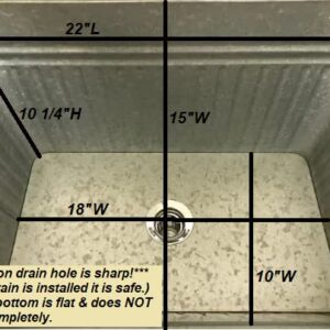 Rectangle Rustic Sink Galvanized Farmhouse Tub & (Rectangle) No Faucet