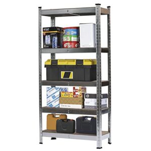 garage shelving heavy duty, 59" garage storage shelves heavy duty shelving, adjustable 5-tier mdf shelves for storage, garage shelves, basement shelving utility shelf rack, 59" h*30" w*12" d