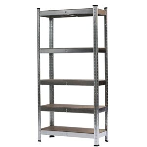 Garage Shelving Heavy Duty, 59" Garage Storage Shelves Heavy Duty Shelving, Adjustable 5-Tier MDF Shelves for Storage, Garage Shelves, Basement Shelving Utility Shelf Rack, 59" H*30" W*12" D