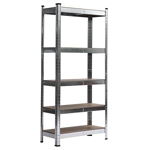 Garage Shelving Heavy Duty, 59" Garage Storage Shelves Heavy Duty Shelving, Adjustable 5-Tier MDF Shelves for Storage, Garage Shelves, Basement Shelving Utility Shelf Rack, 59" H*30" W*12" D