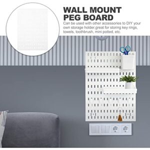 LIFKOME Peg Board Rack Door Back Pegboard Wood Panels for Wall Pegboard Wall Panel Kits Craft Organizer Room Organizers Home Tools Pegboard Storage Rack Login White Plastic Office Bracket