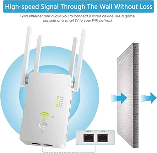 2023 WiFi Extender, WiFi Extenders Signal Booster for Home Covers Up to 8000 Sq. Ft and 40 Devices, Dual Band 2.4G/5G 1200Mbps Wireless Internet Repeater and Signal Amplifier Easy Setup