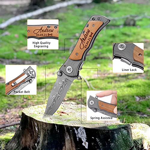 JulStar Groomsmen Proposal Gifts, Personalized Knife for Groomsmen with Box,Groomsmen Knives,Groomsman Gifts for Weddings, Custom Best Man Gifts, Bachelor Gifts For Men