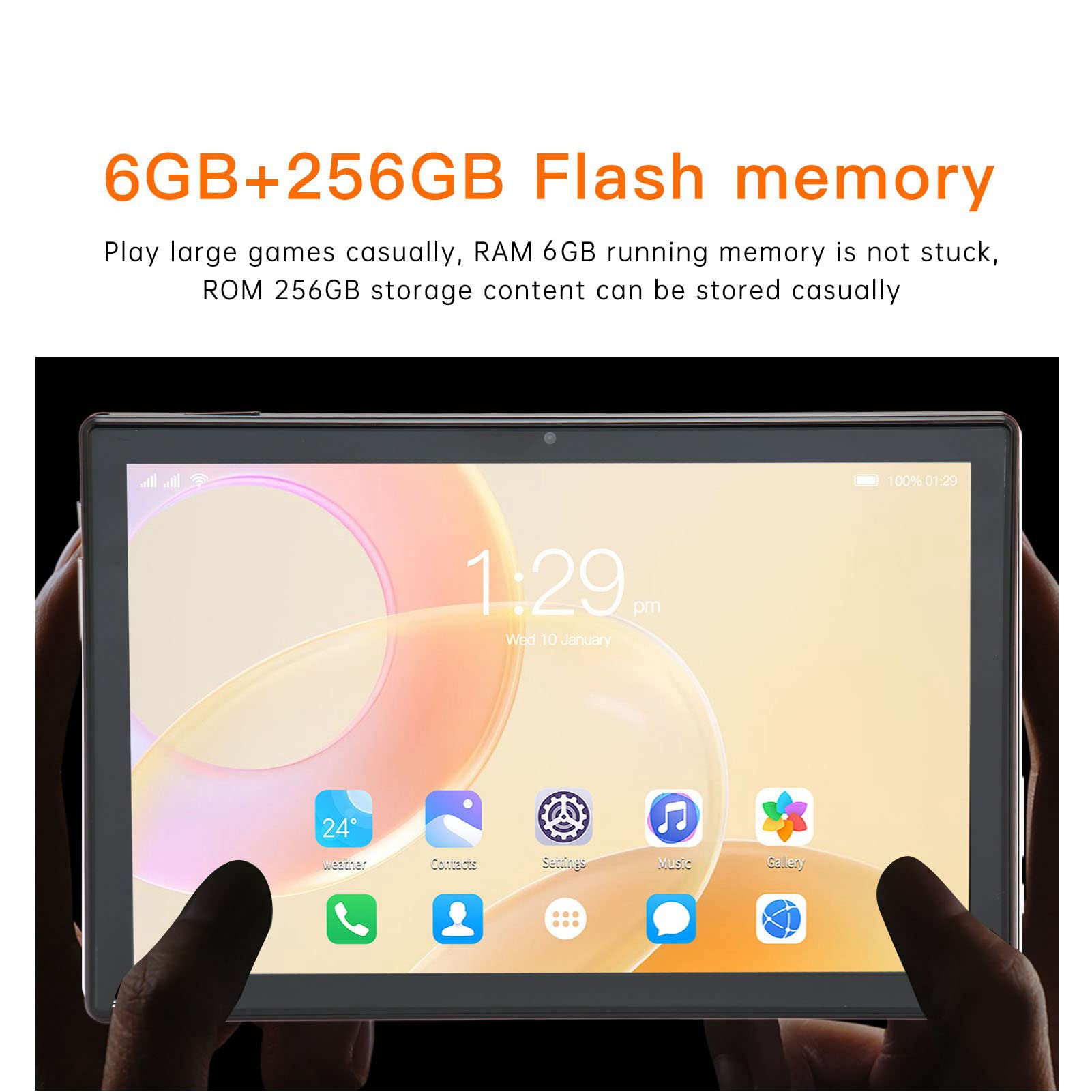 Estink 10 Inch Tablet, IPS LCD Screen, 1960x1080 Resolution, Octa Core CPU, 6GB RAM 256GB ROM, 13 Megapixel Camera, Dual SIM Dual Standby, Can Be Used for Home Study Office