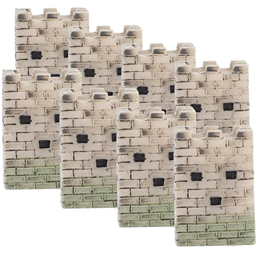 jojofuny 40 pcs Figurines Resin Garden Small City Model Square Wall Tank Plant Fish Mini Ornament Fairy Hideaway Aquarium Pot Great Bonsai Statue Miniature Decoration Antique Decor