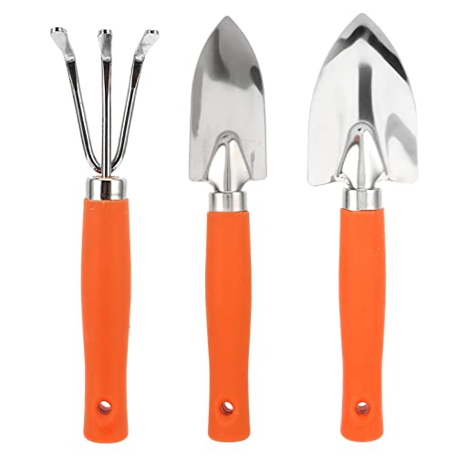 Uxsiya Gardening Tool Set, Garden Hand Tools Orange Narrow Shovel Practical Stainless Steel for Bonsai Pl