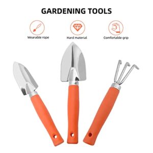 Uxsiya Gardening Tool Set, Garden Hand Tools Orange Narrow Shovel Practical Stainless Steel for Bonsai Pl