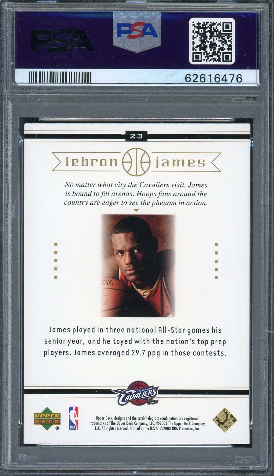 LeBron James 2003 Upper Deck Box Set Basketball Rookie Card #23 Graded PSA 8