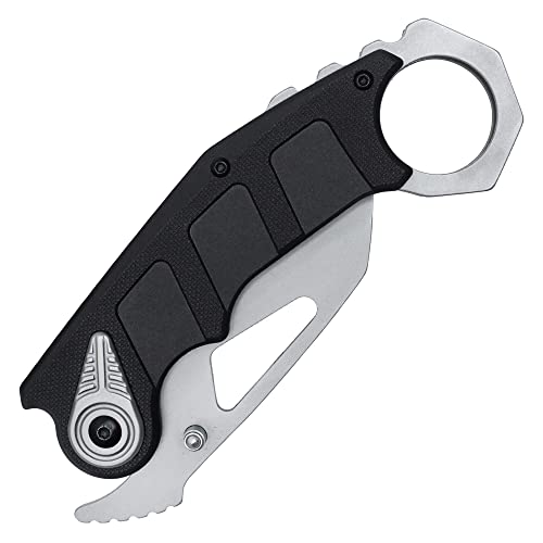 Buckshot Knives 7.75" Overall Spring Assisted Survival Folding Pocket Knife With Stainless Steel And Nylon Fiber Handle (PWT401BK)