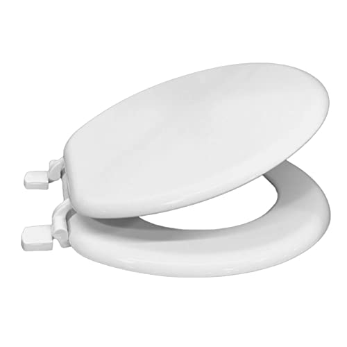 Centoco Standard Wooden Toilet Seat Round, Closed Front with Cover, Residential, DS20-001, White