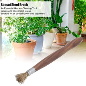 Bonsai Tool, Ergonomic Design Wearable Bonsai Steel Brush Professional Wood Handle Safe for Lawn for Garden