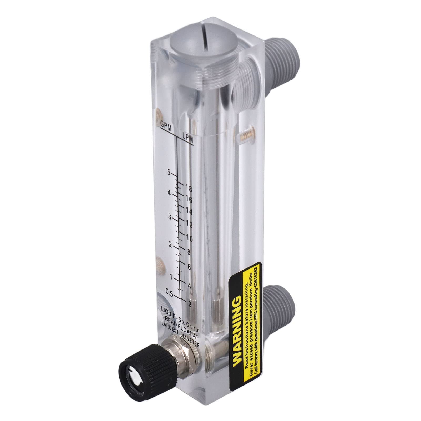 Turbine Flow Meter Flowmeter, Acrylic Transparent Liquid Flowmeter Panel, Counter Oil Fuel Flowmeter, Adjustable Fluid Flow Meter for Measure Kerosene Gasoline, 0.5-5GPM