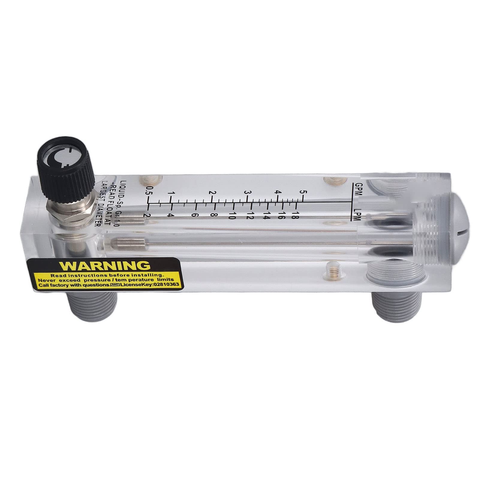 Turbine Flow Meter Flowmeter, Acrylic Transparent Liquid Flowmeter Panel, Counter Oil Fuel Flowmeter, Adjustable Fluid Flow Meter for Measure Kerosene Gasoline, 0.5-5GPM