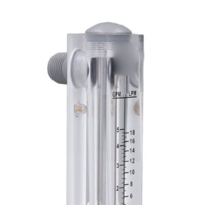 Turbine Flow Meter Flowmeter, Acrylic Transparent Liquid Flowmeter Panel, Counter Oil Fuel Flowmeter, Adjustable Fluid Flow Meter for Measure Kerosene Gasoline, 0.5-5GPM