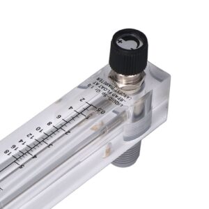 Turbine Flow Meter Flowmeter, Acrylic Transparent Liquid Flowmeter Panel, Counter Oil Fuel Flowmeter, Adjustable Fluid Flow Meter for Measure Kerosene Gasoline, 0.5-5GPM