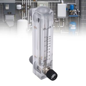 Turbine Flow Meter Flowmeter, Acrylic Transparent Liquid Flowmeter Panel, Counter Oil Fuel Flowmeter, Adjustable Fluid Flow Meter for Measure Kerosene Gasoline, 0.5-5GPM