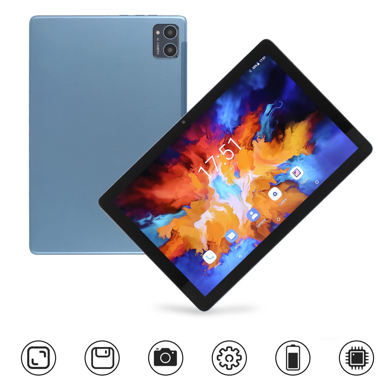 10.1in Tablet Android 11 Tablet, 4G LTE Calling Tablet, Octa Core Processor, 12GB RAM 256GB ROM, IPS HD Touch Screen, 2.4/5G WiFi, BT5.0, 20MP Camera, 8000mAh Battery